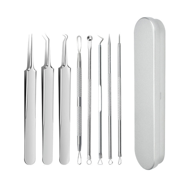 8PCS Blackhead Remover Pimple Tool Kit Acne Extractor Tweezer Tools ...