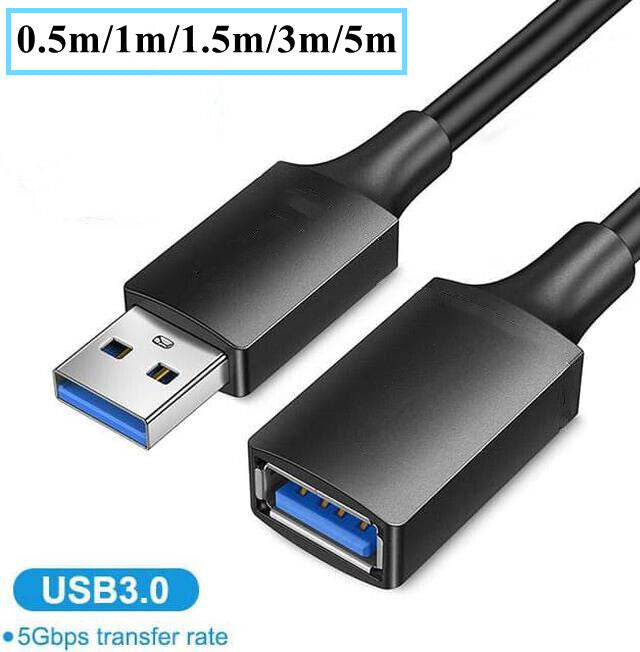 USB Extension Data Cable USB 3.0 Male to Female Adpter Cord For PC Lap ...