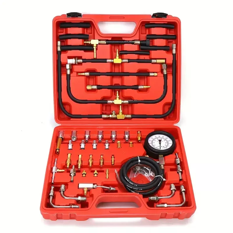 Universal Fuel Injection Gauge Pressure Tester Test Kit Car Pump Tool ...