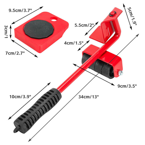 Furniture Sliders Mover Lifter Heavy Duty Roller Move Tool Set Moving ...