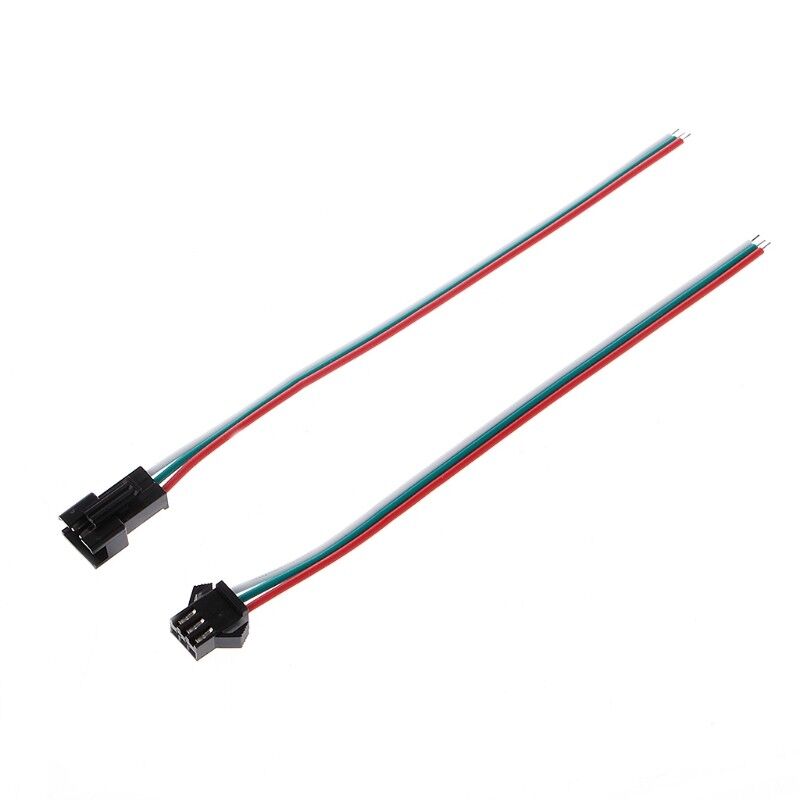 1 Pairs JST SM 3 Pin Male Female Connector (L29/30) Cable For WS2811 L ...
