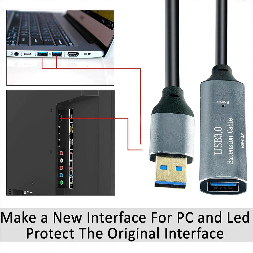 USB Extension Data Cable USB 3.0 Male to Female Adpter Cord Empowered ...