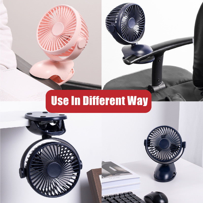 Portable Mini Fan Travel Rechargeable USB Clip On Desk Bed Fan Gadgets ...