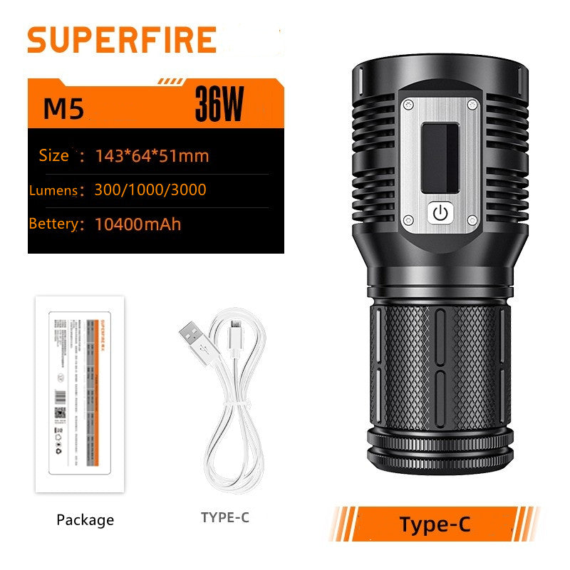 SuperFire M5 LED Torch 3000LM W/ Screen – Evertronics