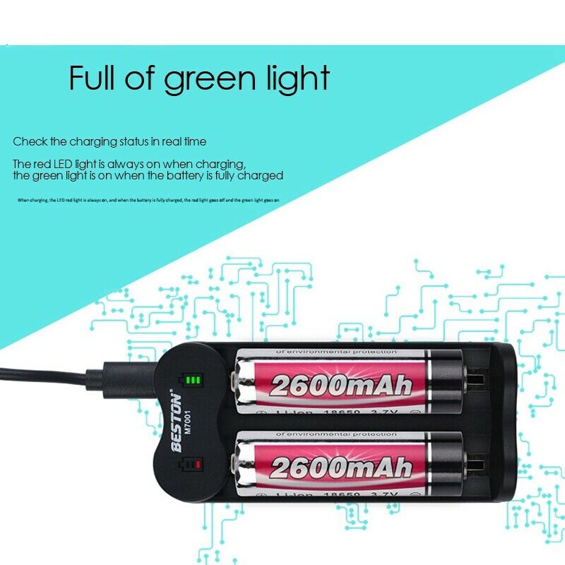 18650 USB Li-ion Battery Charger 2 Port 18650/17650/17335/16500/14500 ...