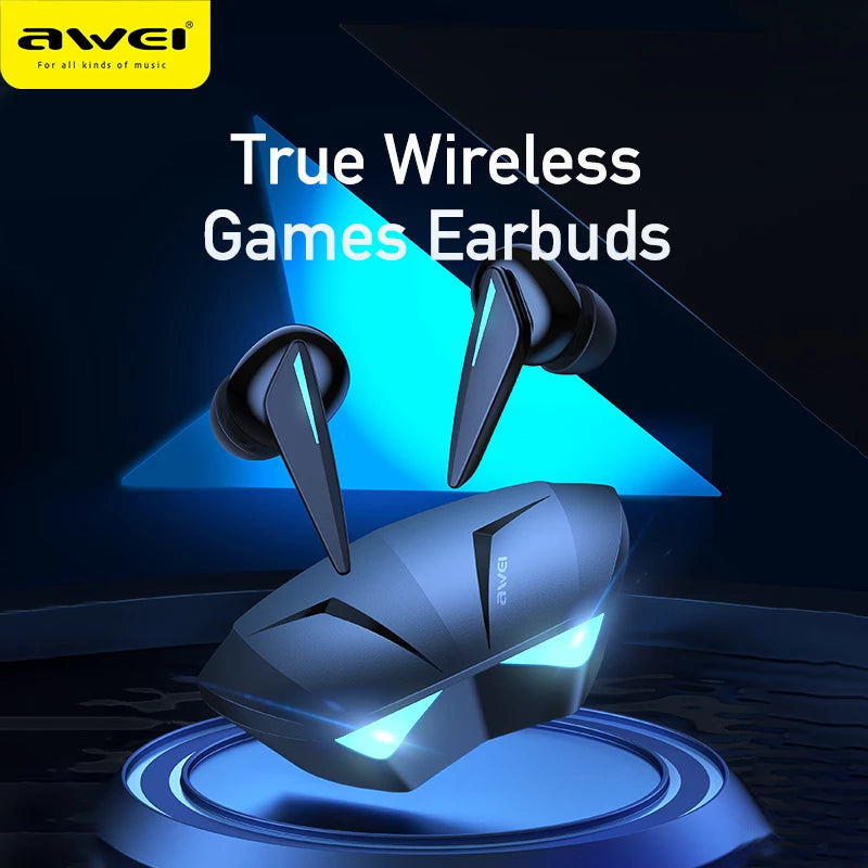 AWEI T23 V5.3 Gaming Earbuds TWS Bluetooth-compatible Headset Low Late ...